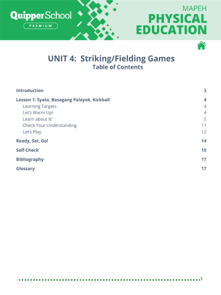 Pe Unit 4 | PDF | Softball | Ball And Bat Games
