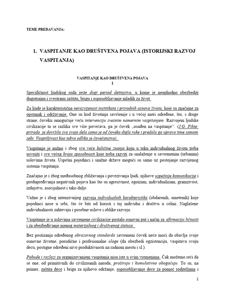Vaspitanje Kao Drustvena Pojava | PDF