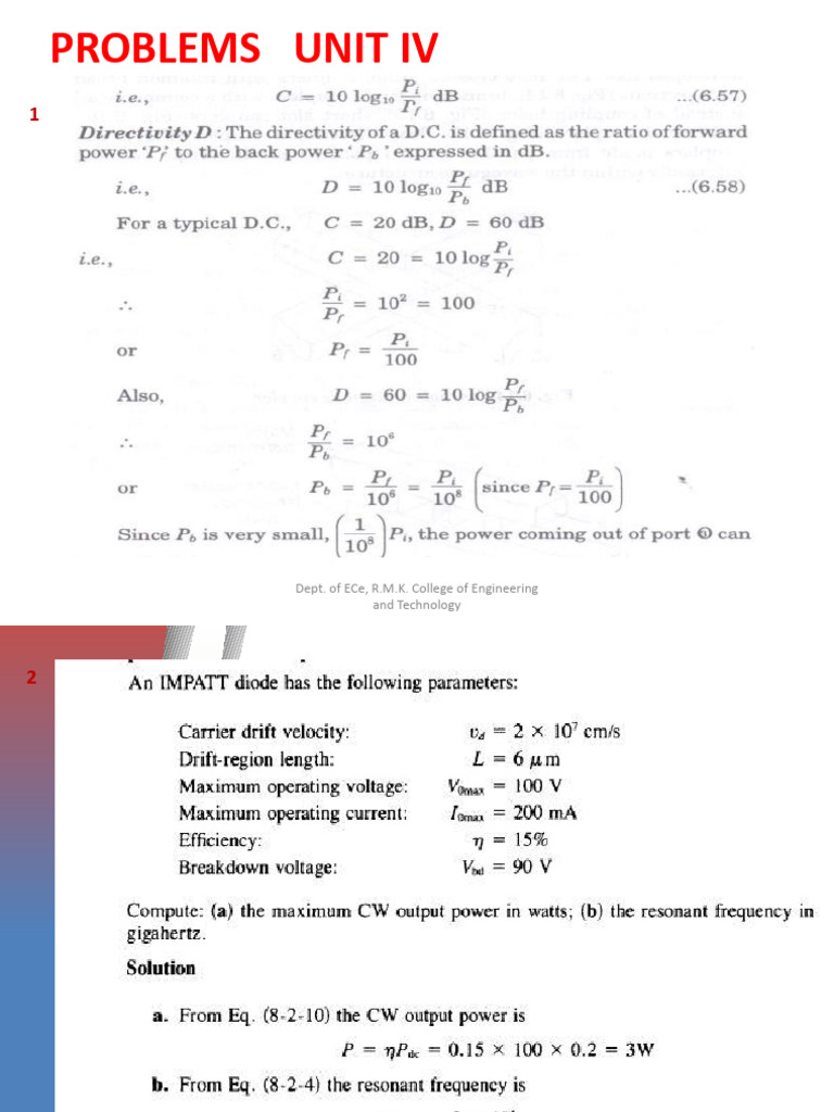 Problems Unit IV | PDF | Electrical Components | Electromagnetism
