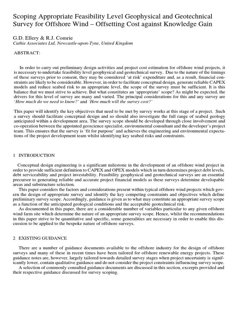 Ellery GD Comrie RJ Scoping Appropriate Feasibility Level Geophysical | PDF | Geotechnical ...