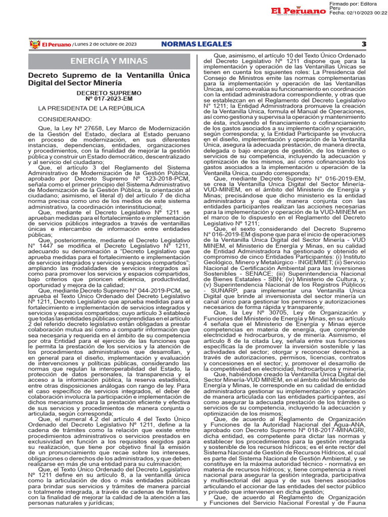 Ventanilla Unica | PDF | Ministerio (Departamento de Gobierno) | Perú