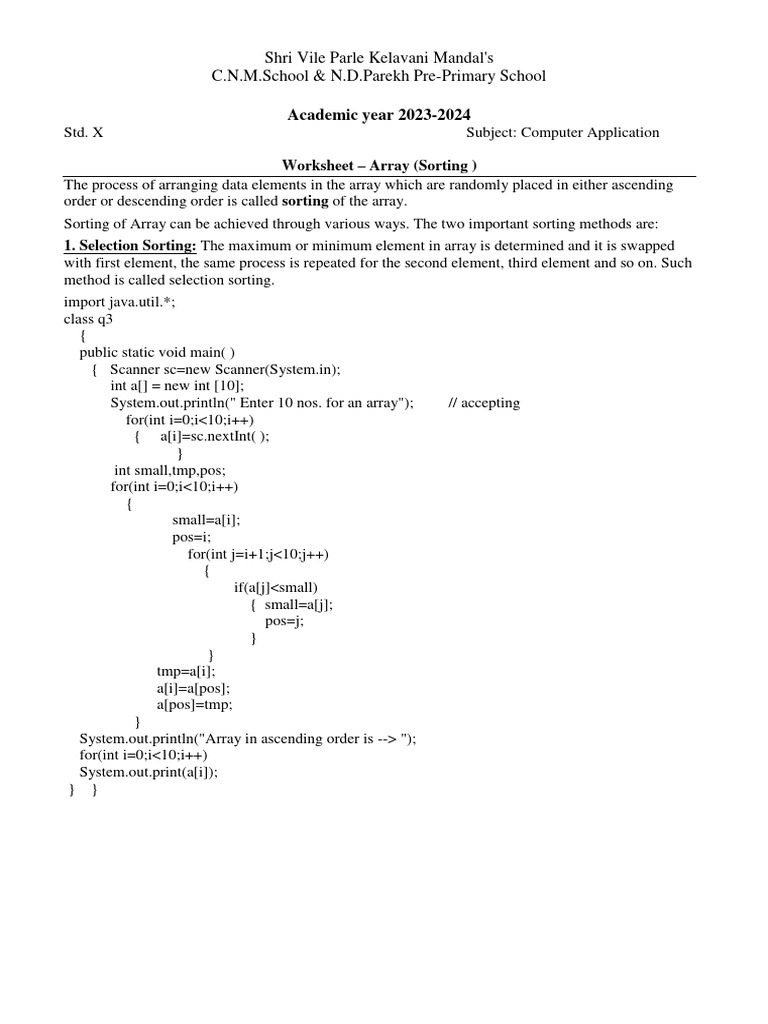 Array Sorting 2D | PDF | Computer Programming | Applied Mathematics Array Sorting 2D | PDF | Computer Programming | Applied Mathematics