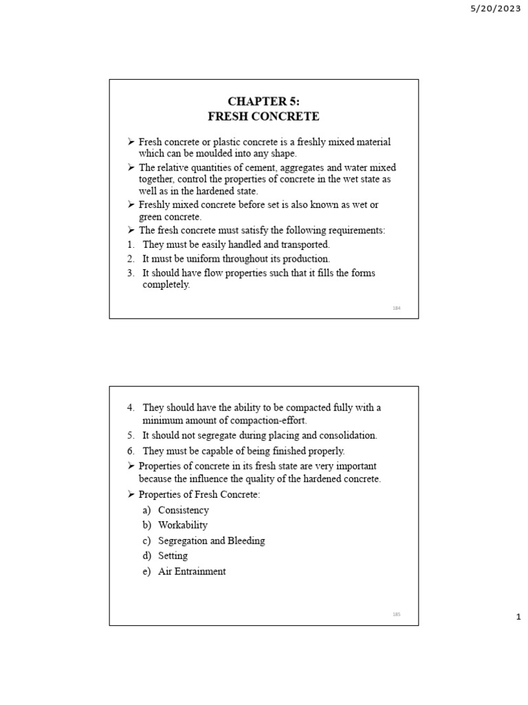 Concrete Technology CH 5-8 | PDF | Technology & Engineering