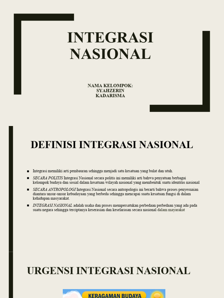 INTEGRASI NASIONAL PPT | PDF | Politik | Sejarah