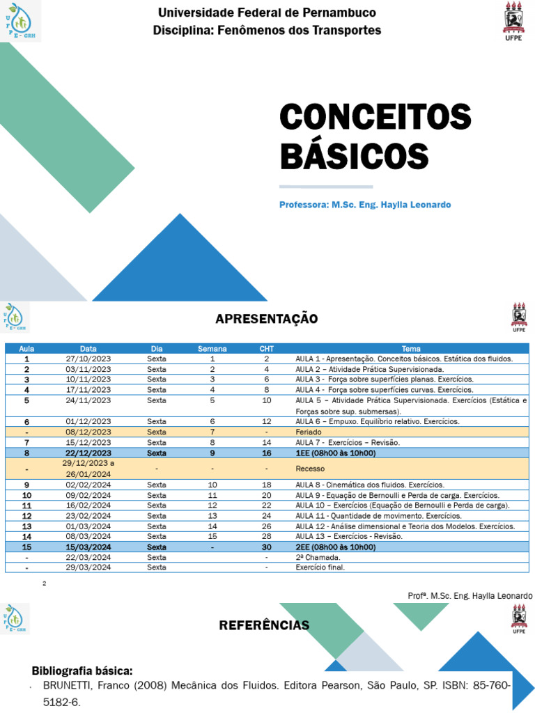 Aula1 Conceitos Basicos | PDF | Pressão | Densidade