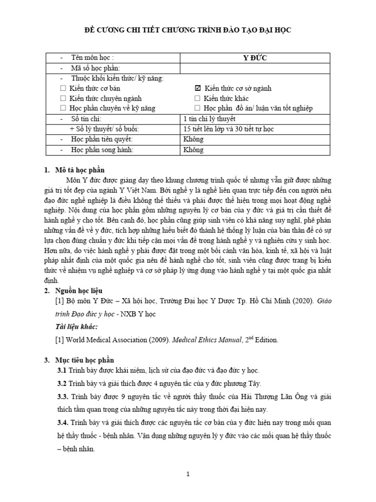 De Cuong Chi Tiet RHM 2023 2024 | PDF