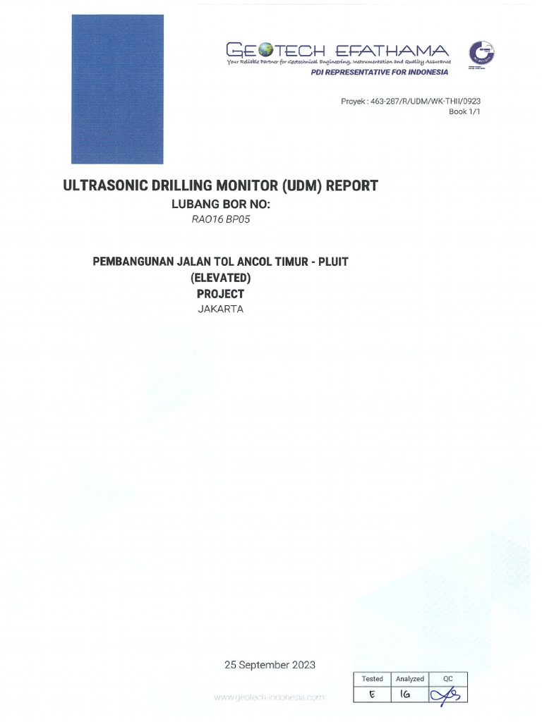 463-287. 23.09. Lap Udm Proyek Pembangunan Jalan Tol Ancol Timur - Pluit (Elevated) (Rao16 Bp05 ...
