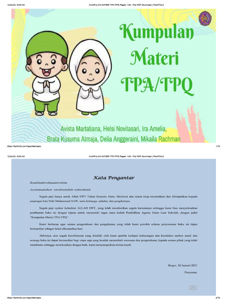 KUMPULAN MATERI TPA - TPQ Pages 1-50 - Flip PDF Download - FlipHTML5 | PDF | Business | Computers