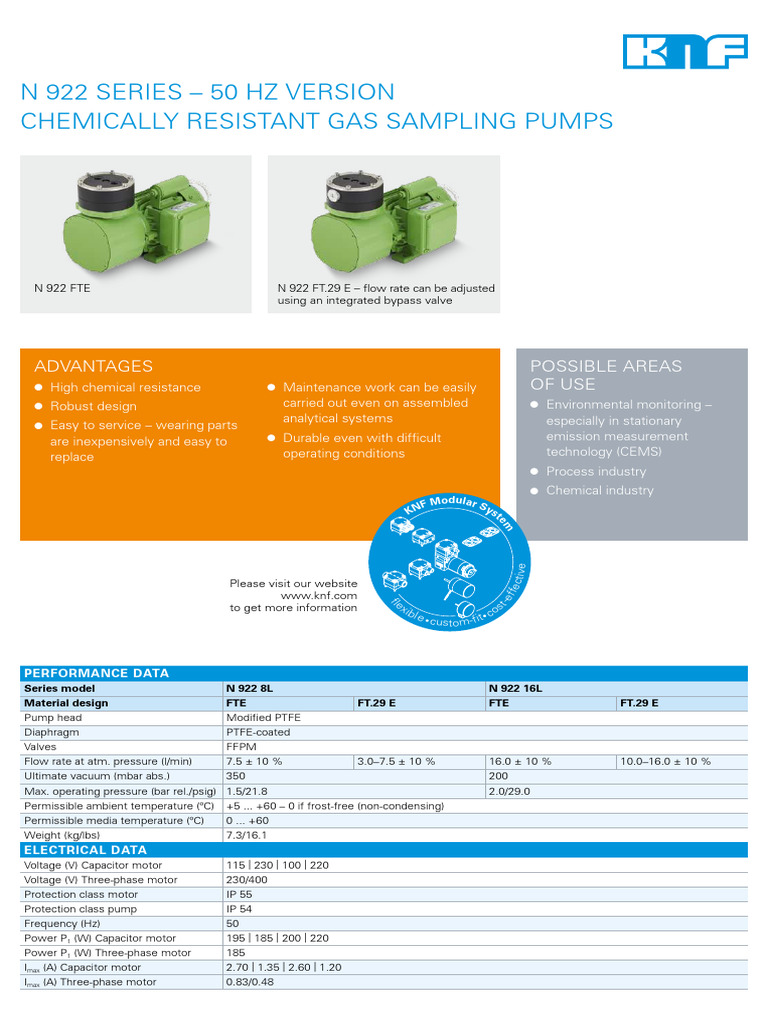 Datasheet - DK 3 - III CMES 25. Gas Diaphragm Pump | PDF | Atmospheric Pressure | Pump