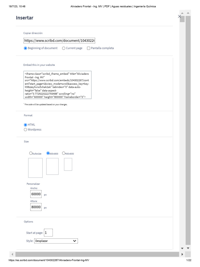 Aliviadero Frontal - Ing. MV _ PDF _ Aguas residuales _ Ingeniería Química | PDF | Hidrología ...