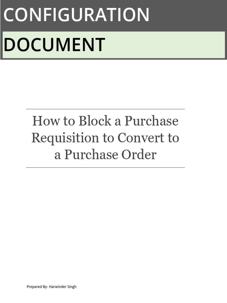 Block PR To Convert To PO | PDF