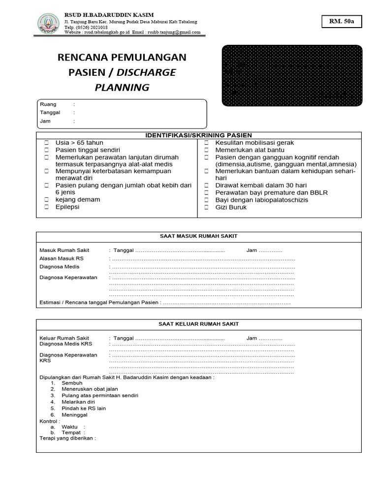 Fix Revisi Form Discharge Planning | PDF