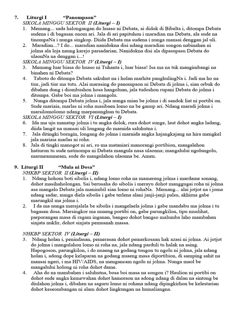 Liturgi Natal Sektor Ii, Iv & Vi | PDF