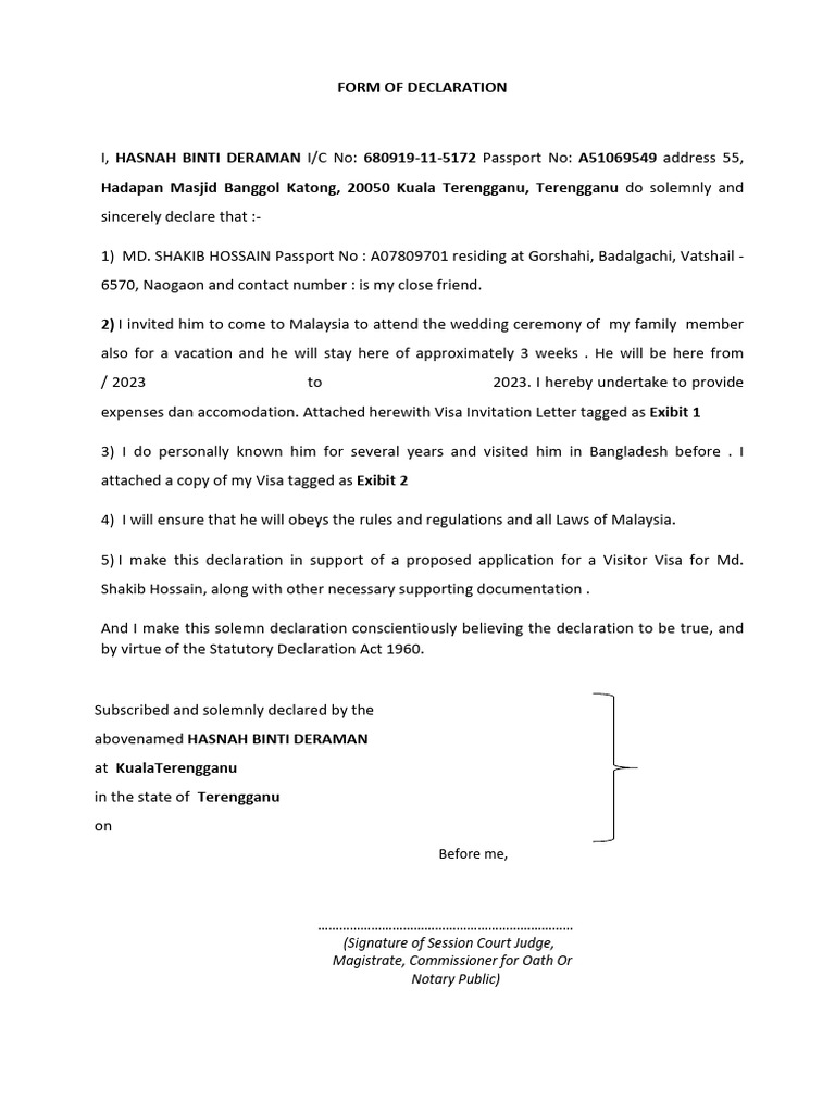 Borang AM 80 English | PDF