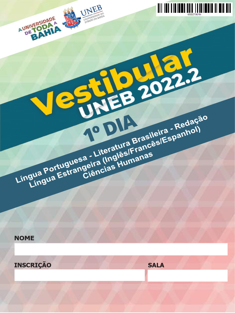 Instruções Vestibular UNEB 2022.2 | PDF