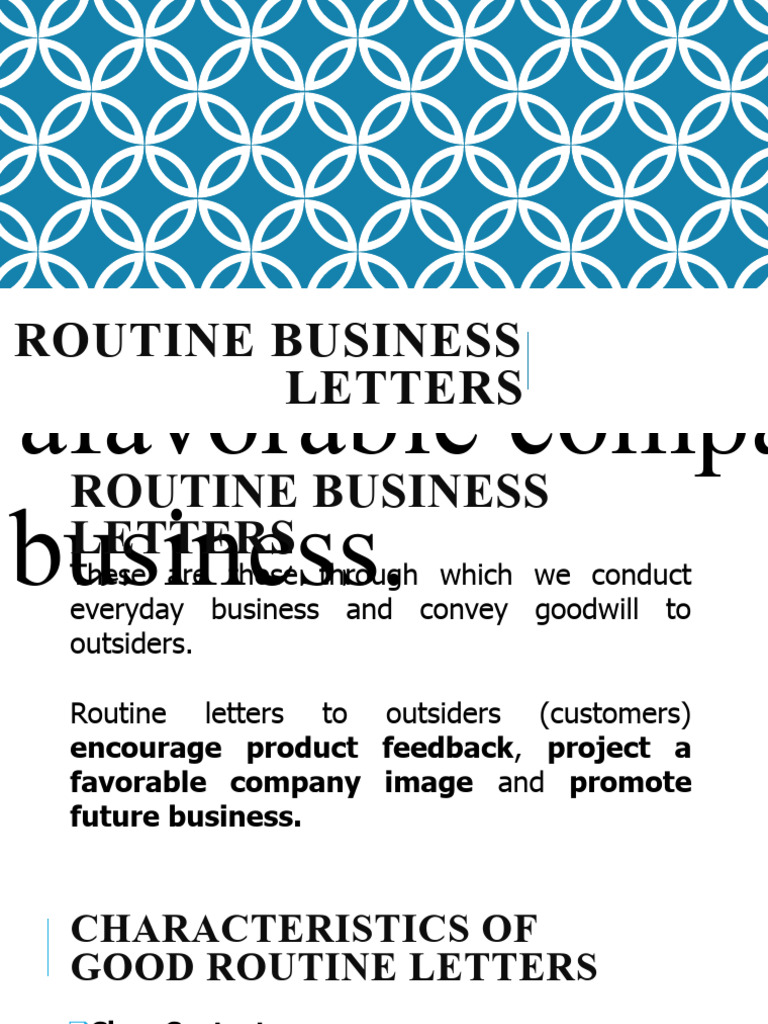 1 Routine Business Letters | PDF | Business | Finance & Money Management