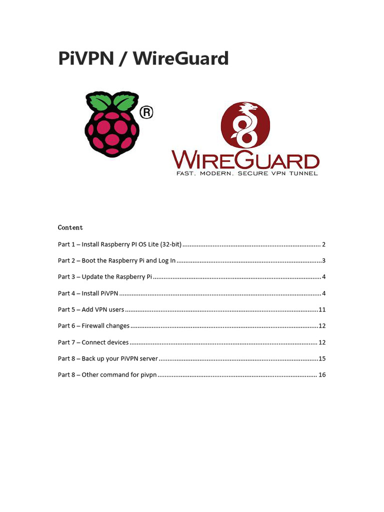PiVPN WireGuard Setup on Raspberry Pi | PDF | Port (Computer Networking ...