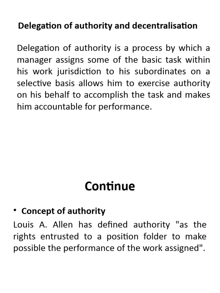 Delegation Of Authority And Decentralisation Intro Pdf