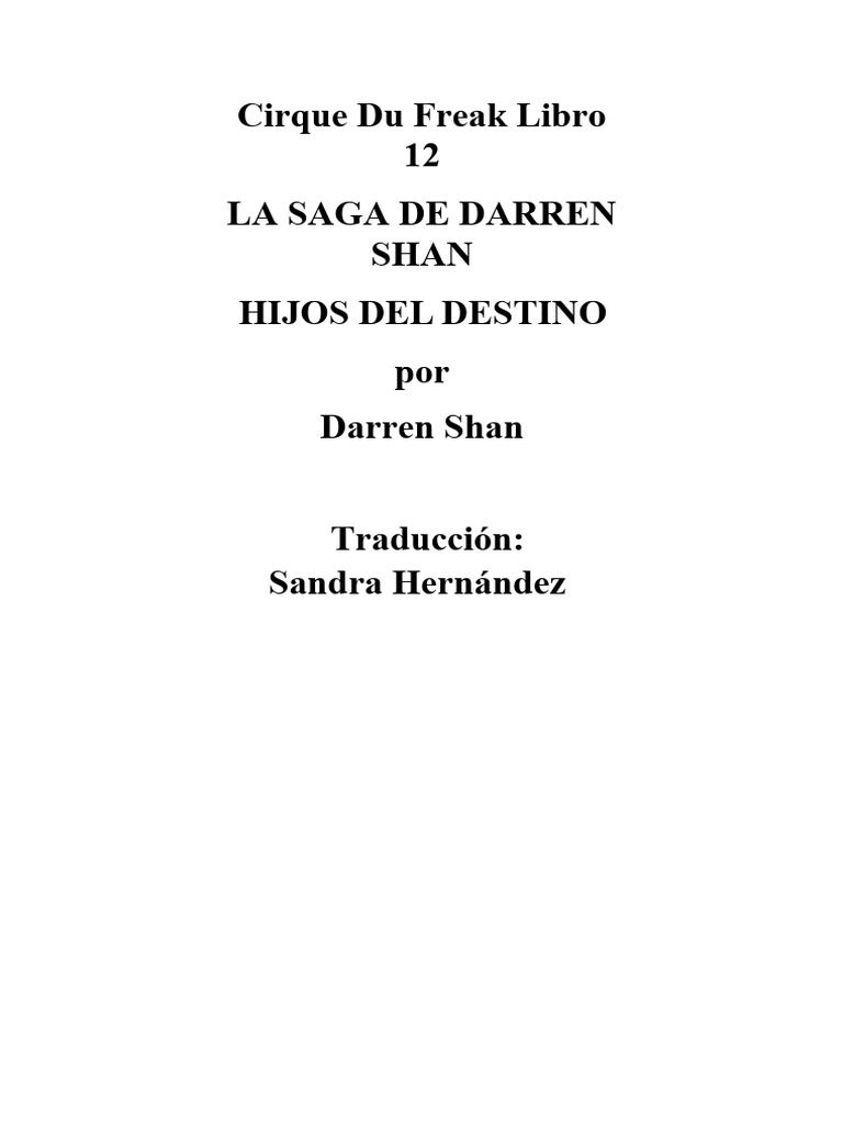 12 Hijos Del Destino - Darren Shan | PDF