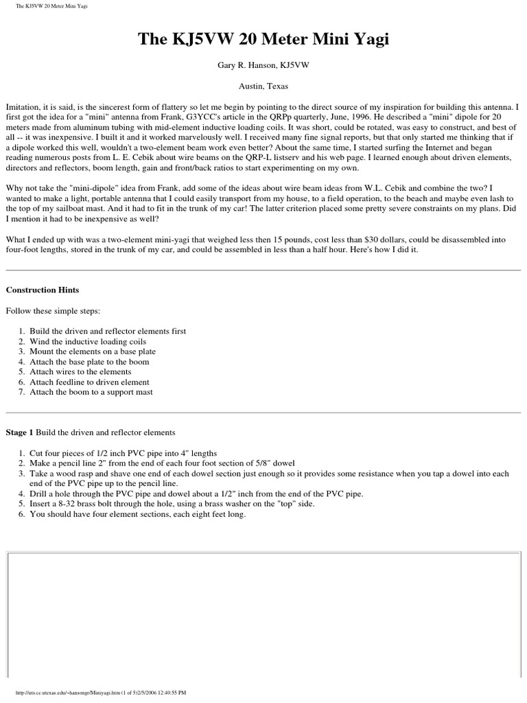 Frank Radio Mini-Yagi | PDF | Antenna (Radio) | Electrical Connector