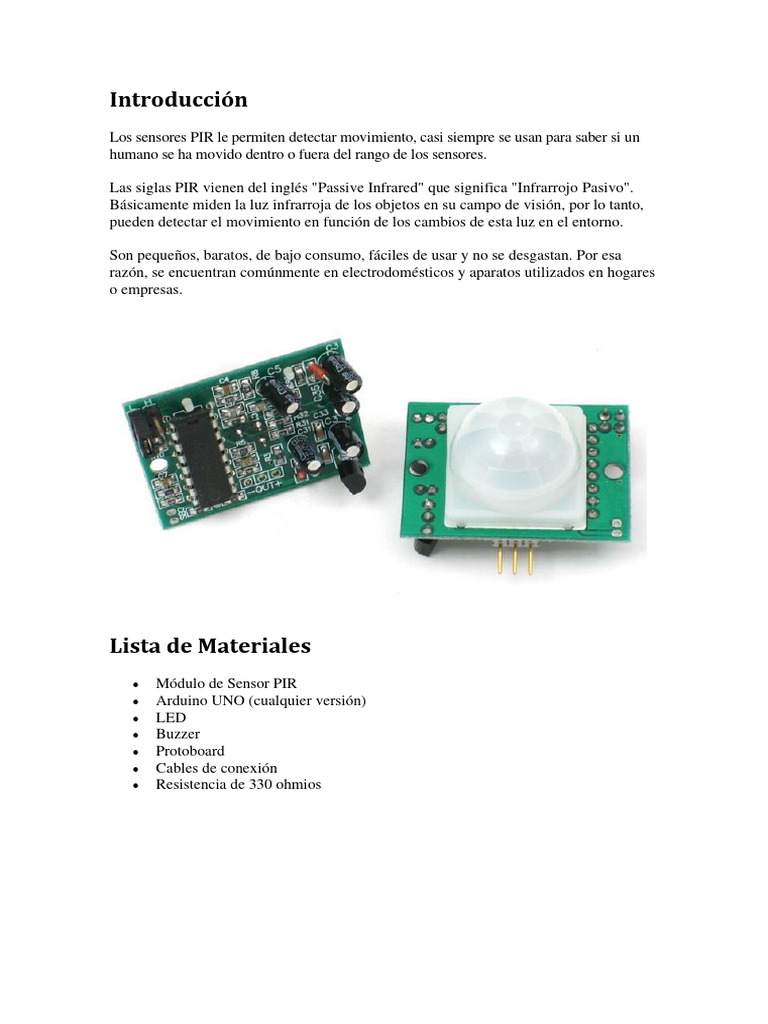 Proyecto arduino sensor de movimiento | PDF | Arduino | Ciencias de la Computación