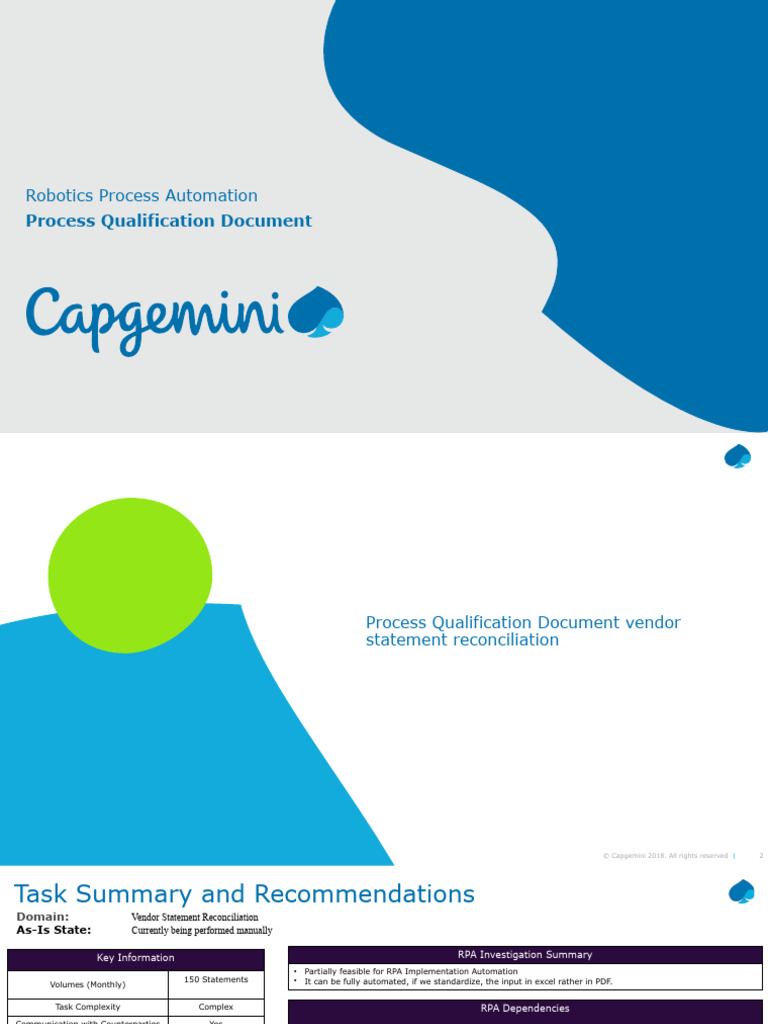 Vendor Statement Reconciliation - Feasibility - PQD | PDF | Automation ...