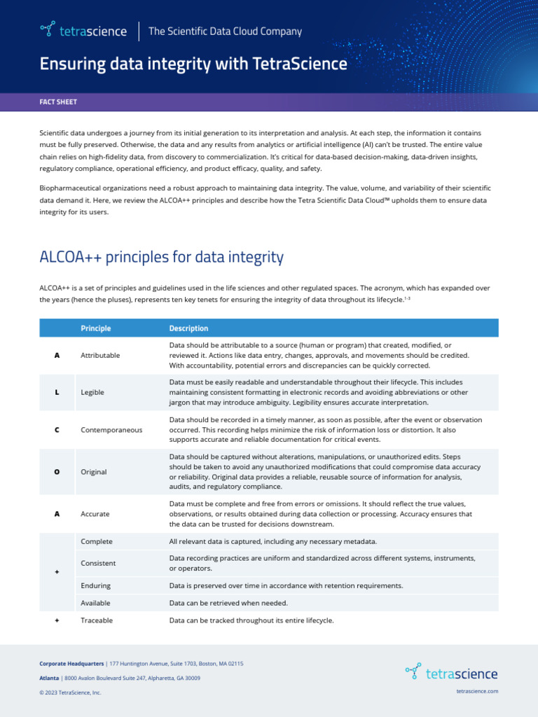 Data Integrity Fact Sheet | PDF | Information Technology Management ...