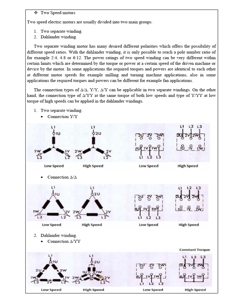 Two Speed motors | PDF | Electric Motor | Machines