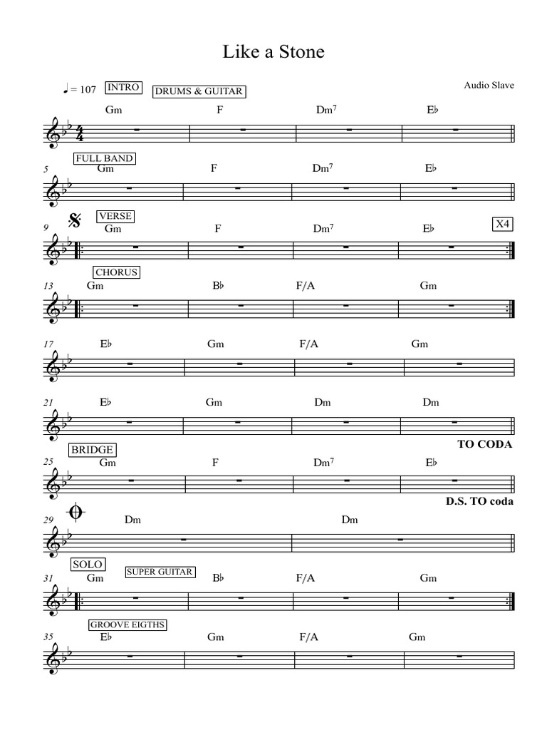 Like A Stone - Partitura Completa | PDF