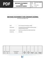 Method Statement Concreting Work | PDF | Concrete | Building Engineering