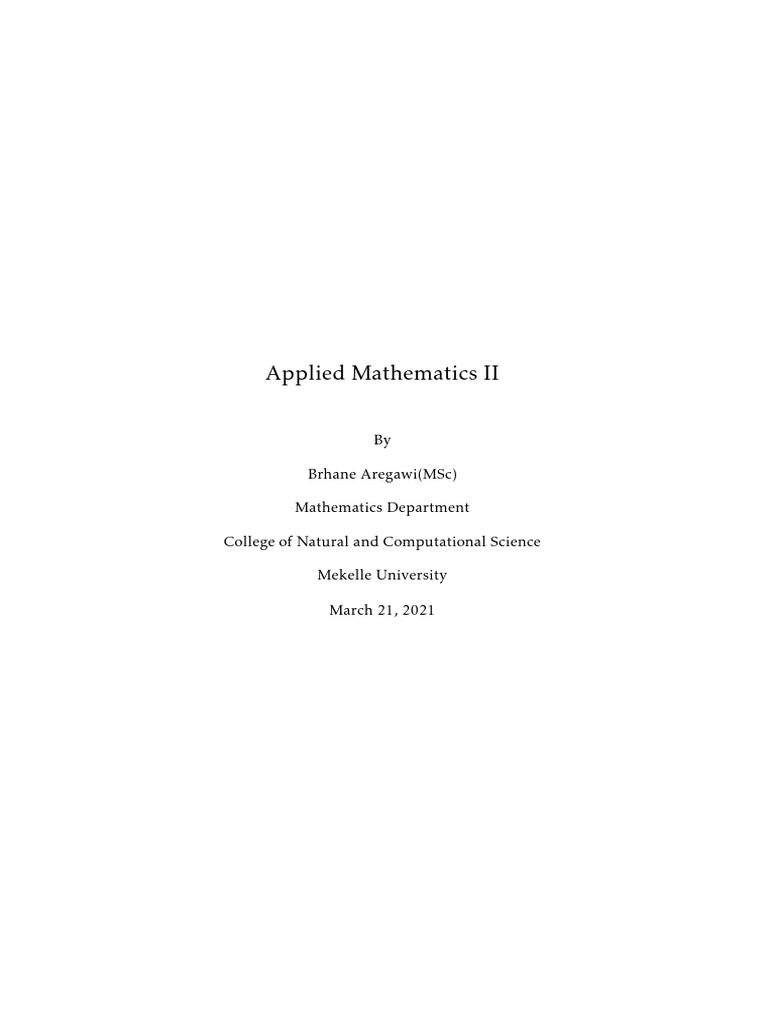 App Math II For Engineering | PDF