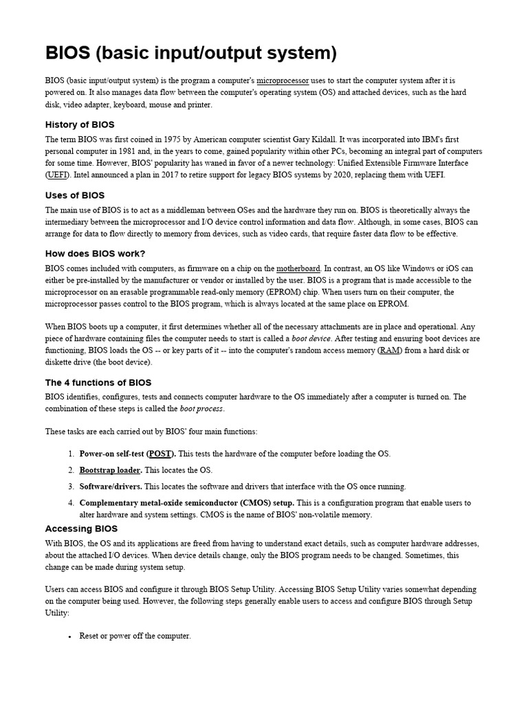 Bios & Uefi | PDF | Bios | Booting