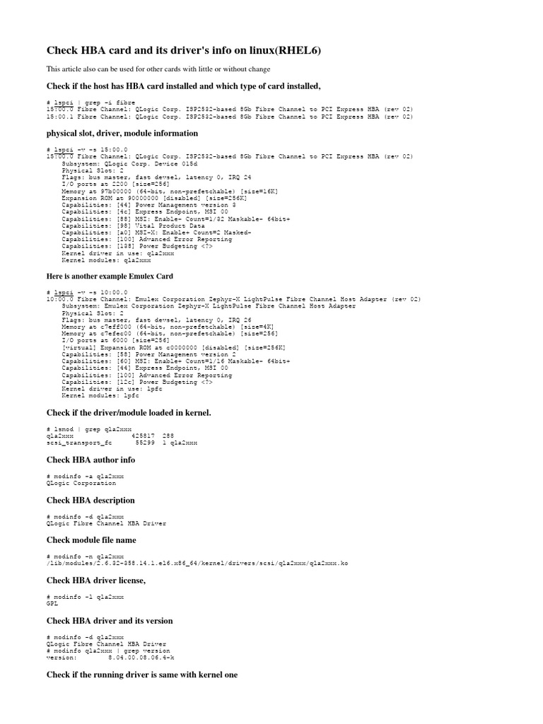 Check HBA Card | PDF