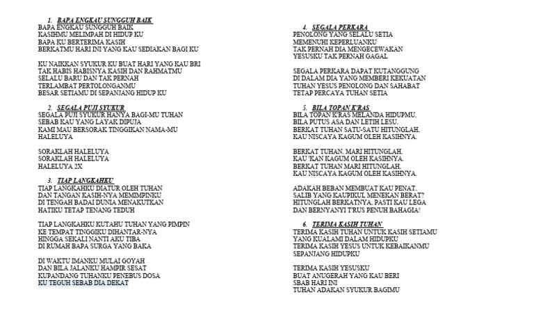 Bapa Engkau Sungguh Baik | PDF