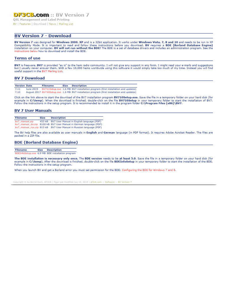 BV Version 7 - QSL Management and Label Printing | Download Free PDF | Computer File ...