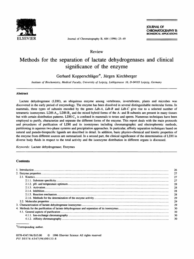 Purification of Ldh 1 | PDF | Lactate Dehydrogenase | Nicotinamide Adenine Dinucleotide
