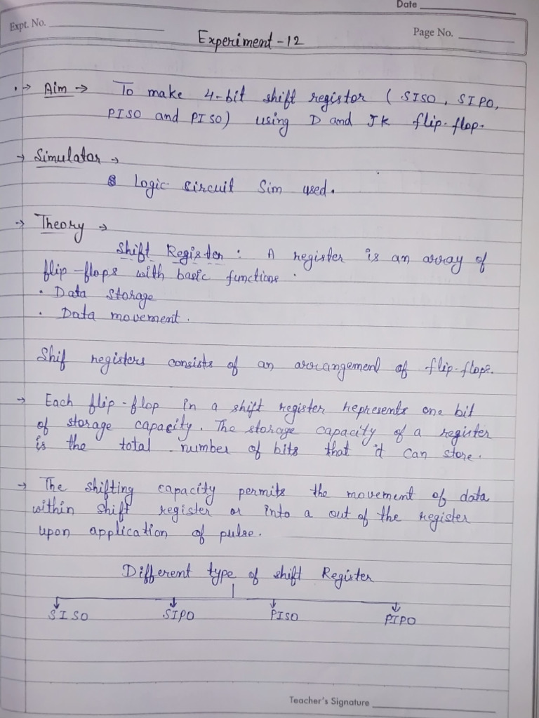 4 bit shift register | PDF | Computer Data | Computer Architecture