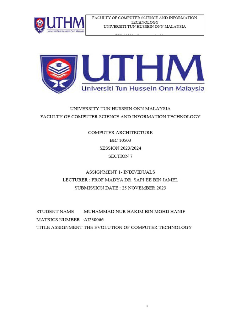 Assignment Computer Architecture | PDF | Video Game Platforms | Computer Architecture