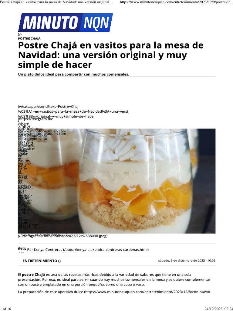 Postre Chajá en Vasitos Navideños | PDF