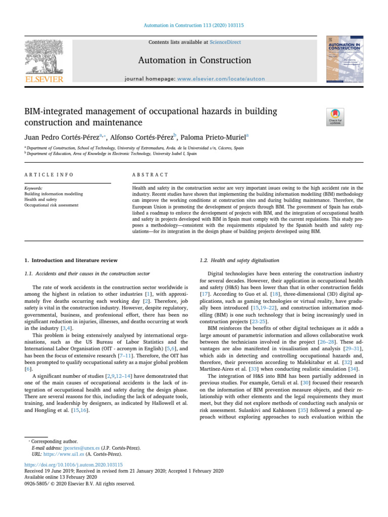 BIM for Occupational Health in Construction | PDF | Building ...