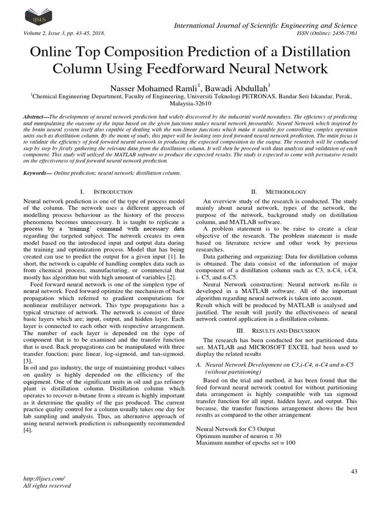Online Top Composition Prediction of A D | PDF | Artificial Neural Network | Mean Squared Error