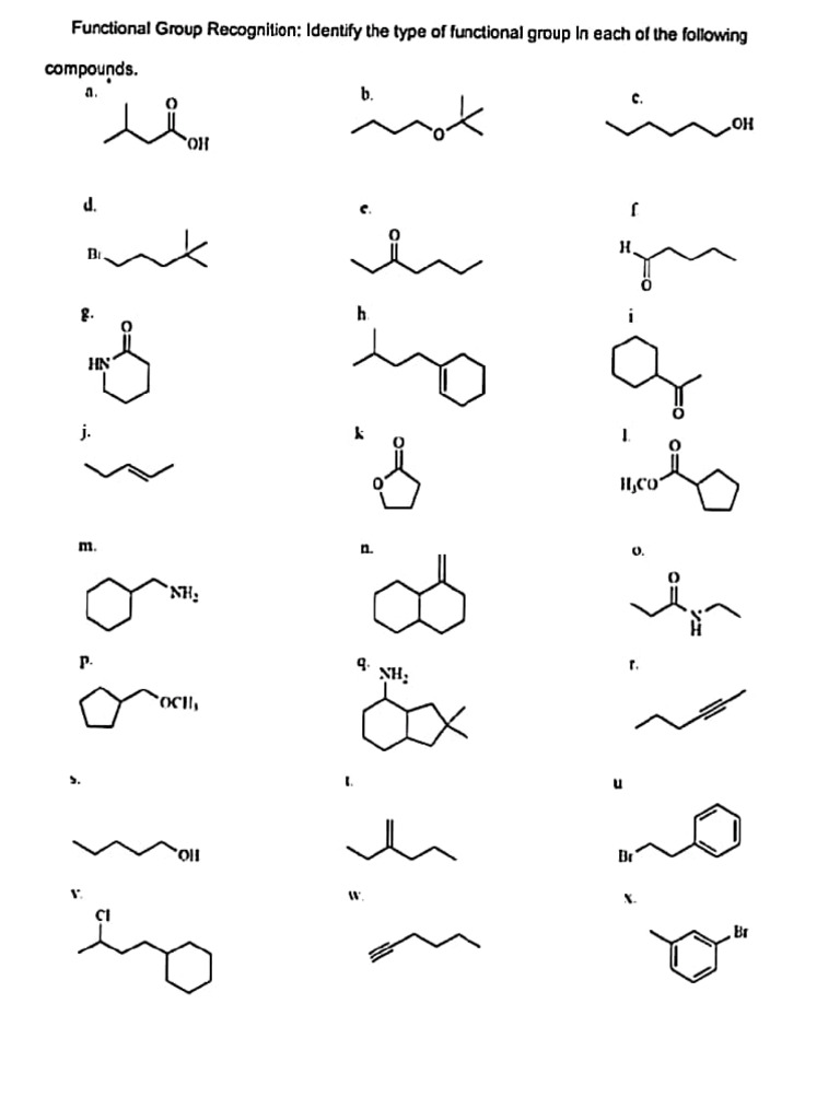 Functional Group Worksheet | PDF Functional Group Worksheet | PDF