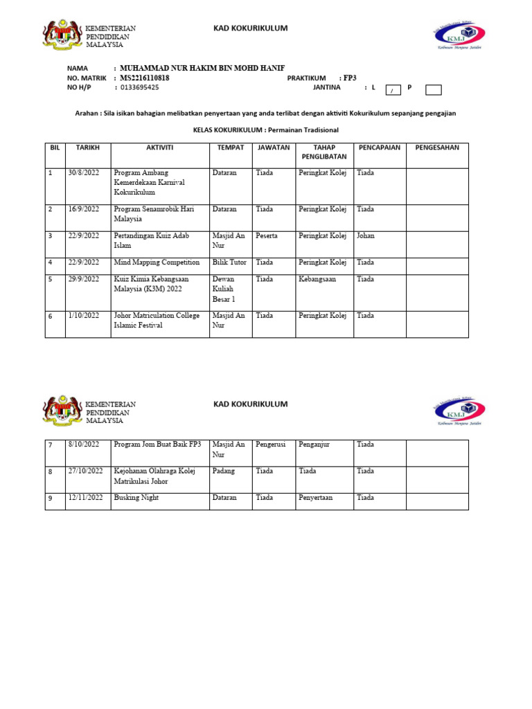 SM015 Muafakat Set 2 | PDF