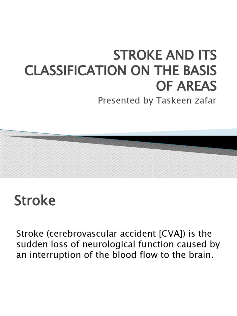 58.stroke and Its Classification On The Basis of | PDF | Cerebral ...