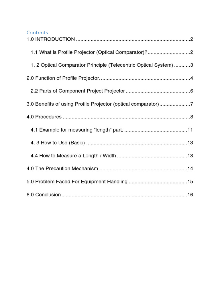 Report Profile Projector | Download Free PDF | Optics | Physical Sciences