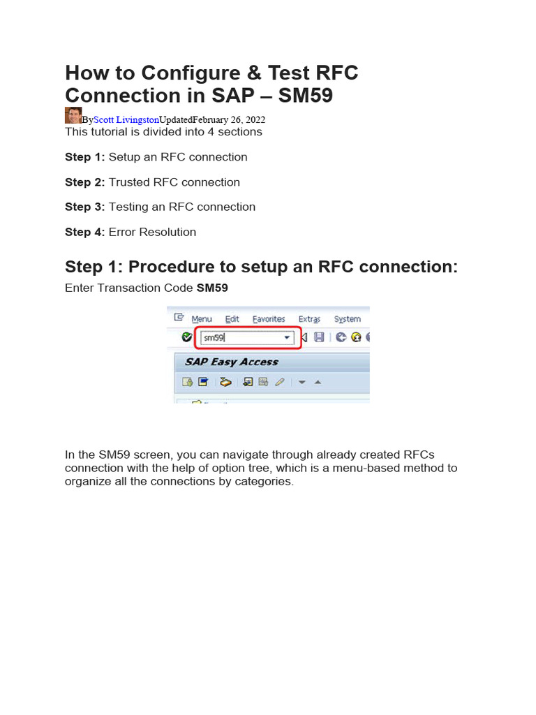 How To Configure SM59 | PDF | Login | Password