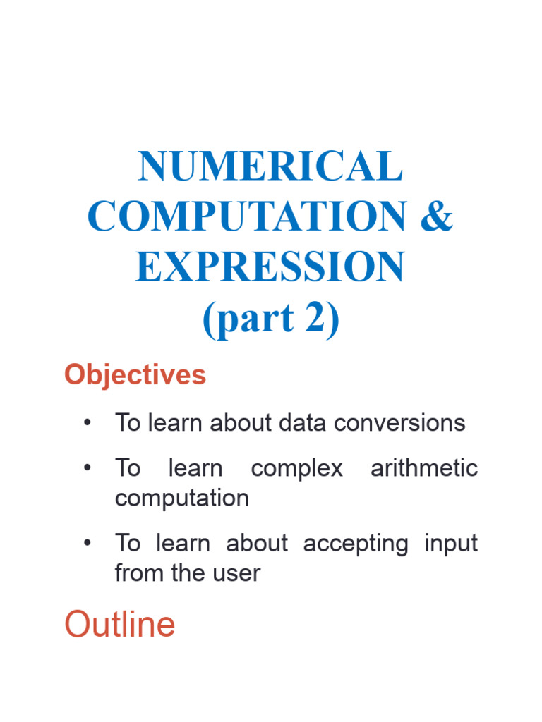 Week 4 - Numerical - DataAndExpression-part2 | PDF