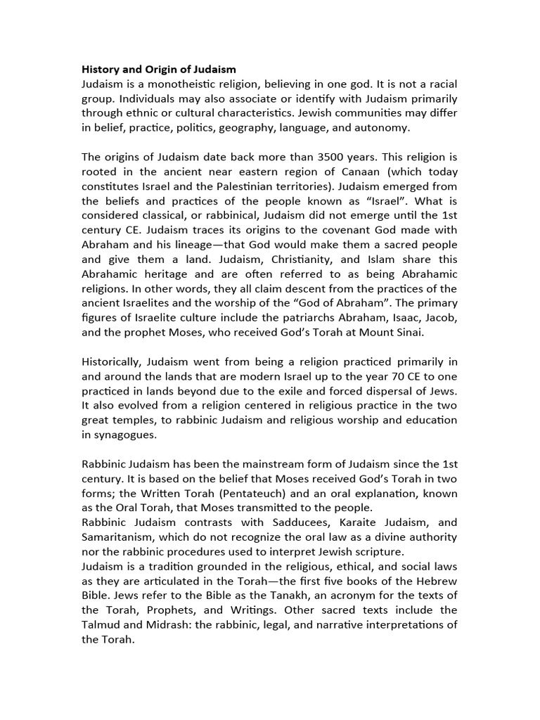 Judaism Draft | PDF | Torah | Hebrew Bible