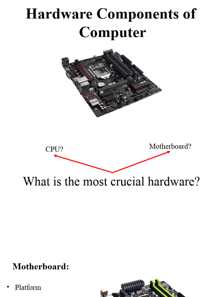 4.4hardware Components of Computer (Motherboard) | PDF | Classes Of Computers | Personal Computers