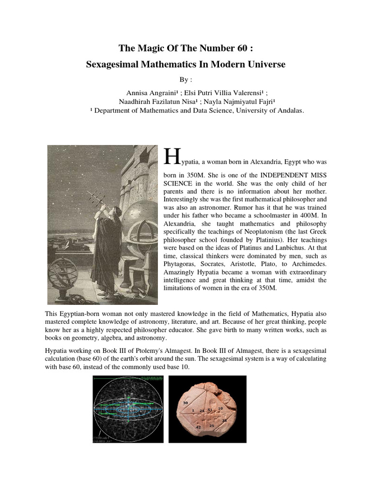The Magic of The Number 60: Sexagesimal Mathematics in Modern Universe ...